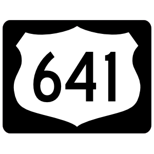 Highway 641 Sign With Black Border Sticker