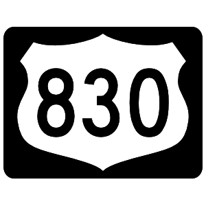 Highway 830 Sign With Black Border Sticker