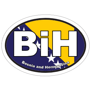 Bosnia Bih Flag Oval Sticker