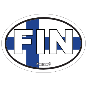 Finland Fin Flag Oval Sticker
