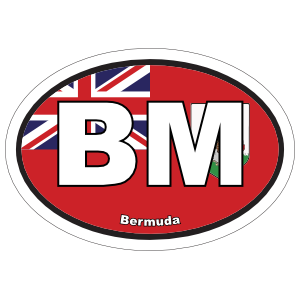 Bermuda Bm Flag Oval Sticker