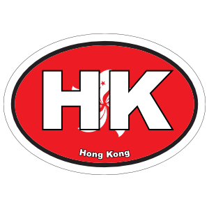 Hong Kong Hk Flag Oval Sticker