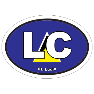 St. Lucia Lc Flag Oval Sticker