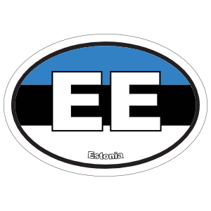Estonia Ee Flag Oval Sticker