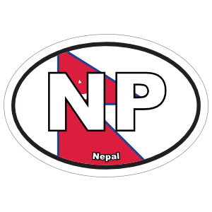 Nepal Np Flag Oval Magnet