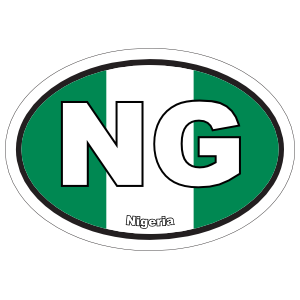 Nigeria Ng Flag Oval Sticker