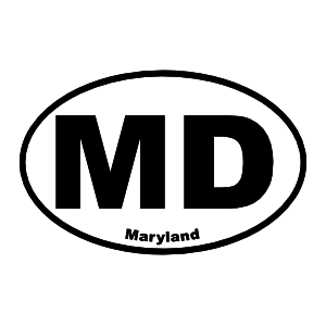 Maryland Md Oval Sticker
