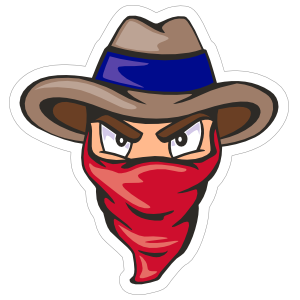 Cowboy Bandit Mascot Sticker
