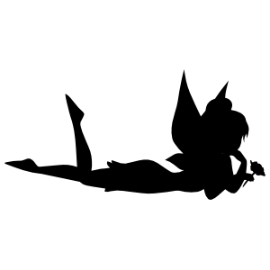 Fairy Laying Down Holding Flower Sticker