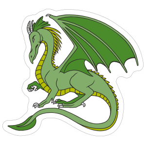 Green Dragon Mascot Sticker