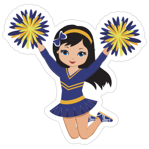 Happy Blue and Yellow Cheerleading Sticker