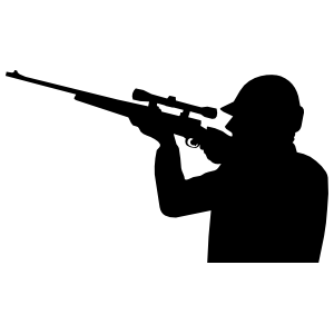 Hunter Shooting Gun Sticker