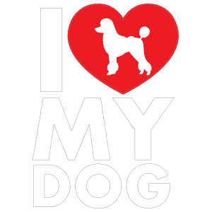 I Love My Poodle Text With Heart Sticker