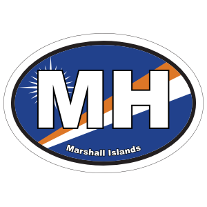 Marshall Islands Flag Oval Sticker