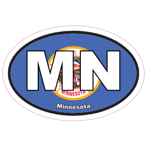Minnesota Mn State Flag Oval Sticker