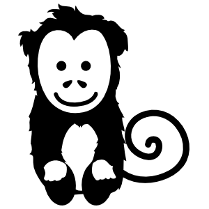 Cute Fuzzy Monkey Sticker