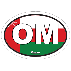 Oman Flag Oval Sticker