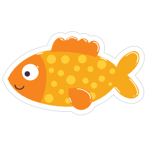 Orange Spotted Fish Sticker