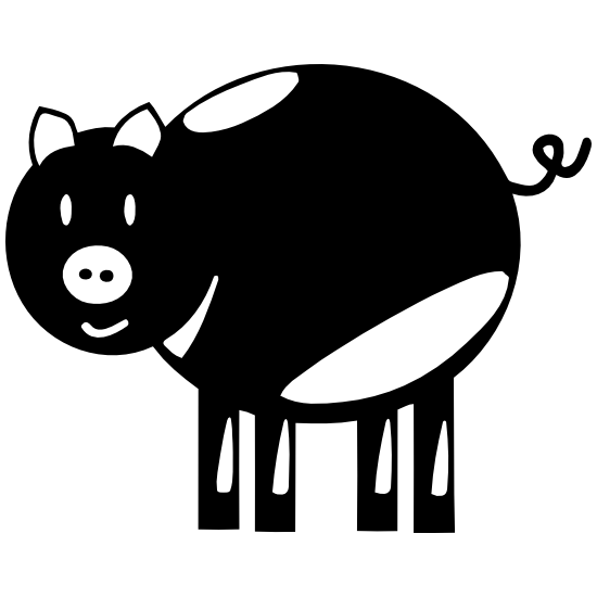 Multiple Colored Pig Sticker