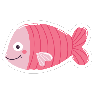 Pink Striped Fish Sticker