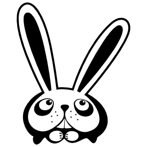 Scared Rabbit Face Sticker