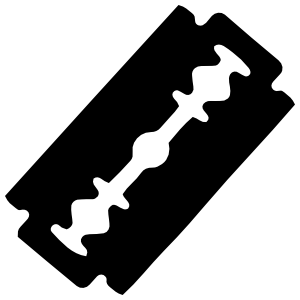 Straight Edge Razor Blade Sticker