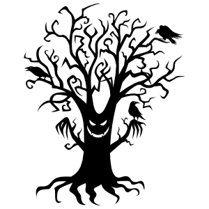 Scary Oak Tree Sticker