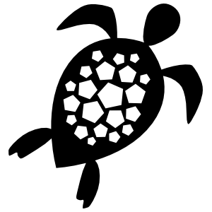 Sea Turtle With Cool Hexagon Shell Sticker