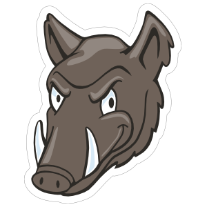 Serious Boar Head Mascot Sticker