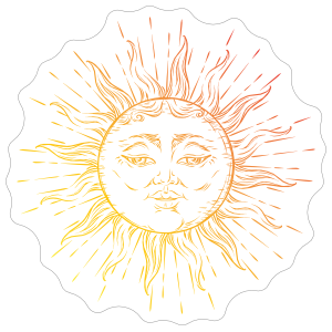 Celestial Shining Sun Sticker