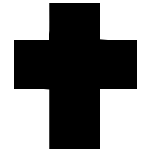 Short Thick Cross Sticker