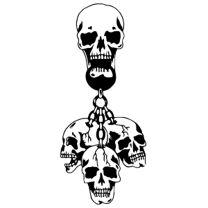 Skulls Hanging From A Chain Sticker