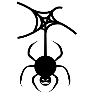 Evil Spider Coming Down From Web Sticker