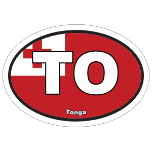 Tonga TO Flag Oval Sticker