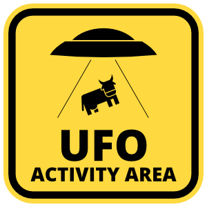 UFO Activity Area Square Sign Sticker