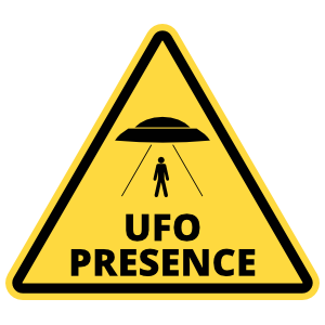 UFO Presence Triangle Sign Sticker