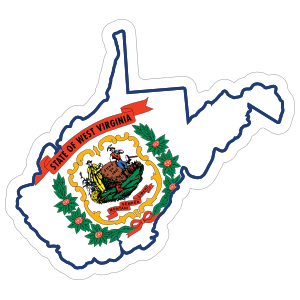 West Virginia Flag State Sticker