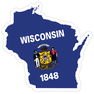 Wisconsin Flag State Sticker
