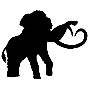 Angry Woolly Mammoth Dinosaur Sticker