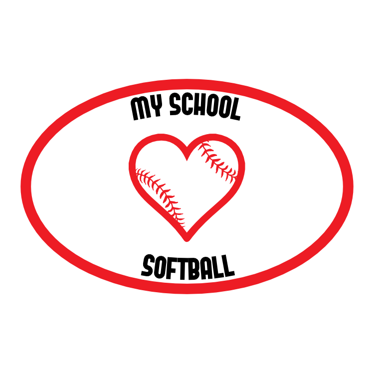 Custom Love Softball Oval Sticker