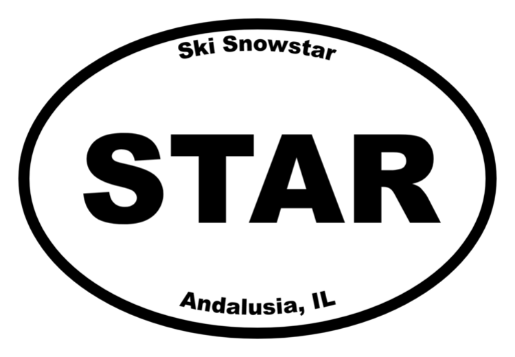 Ski Snowstar Oval Sticker