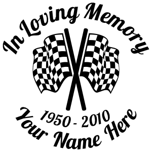 In Loving Memory Racing Flags Sticker