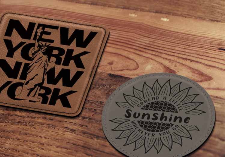 Engraved Leather Drink Coasters With Your Design